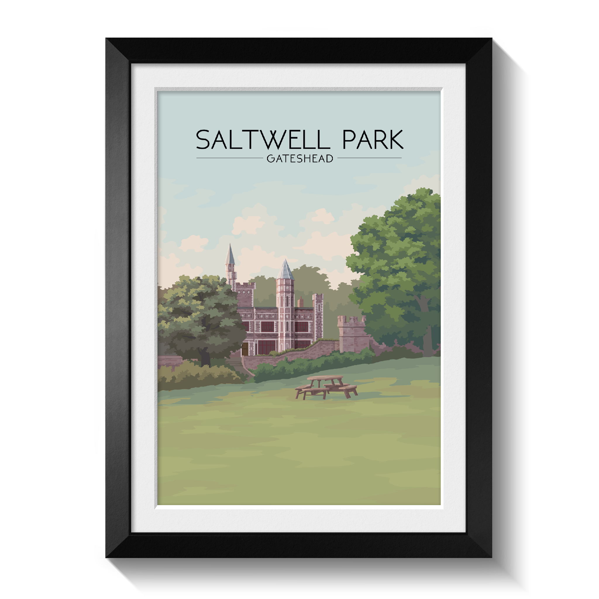 Saltwell Park Gateshead Travel Poster – Bucket List Prints