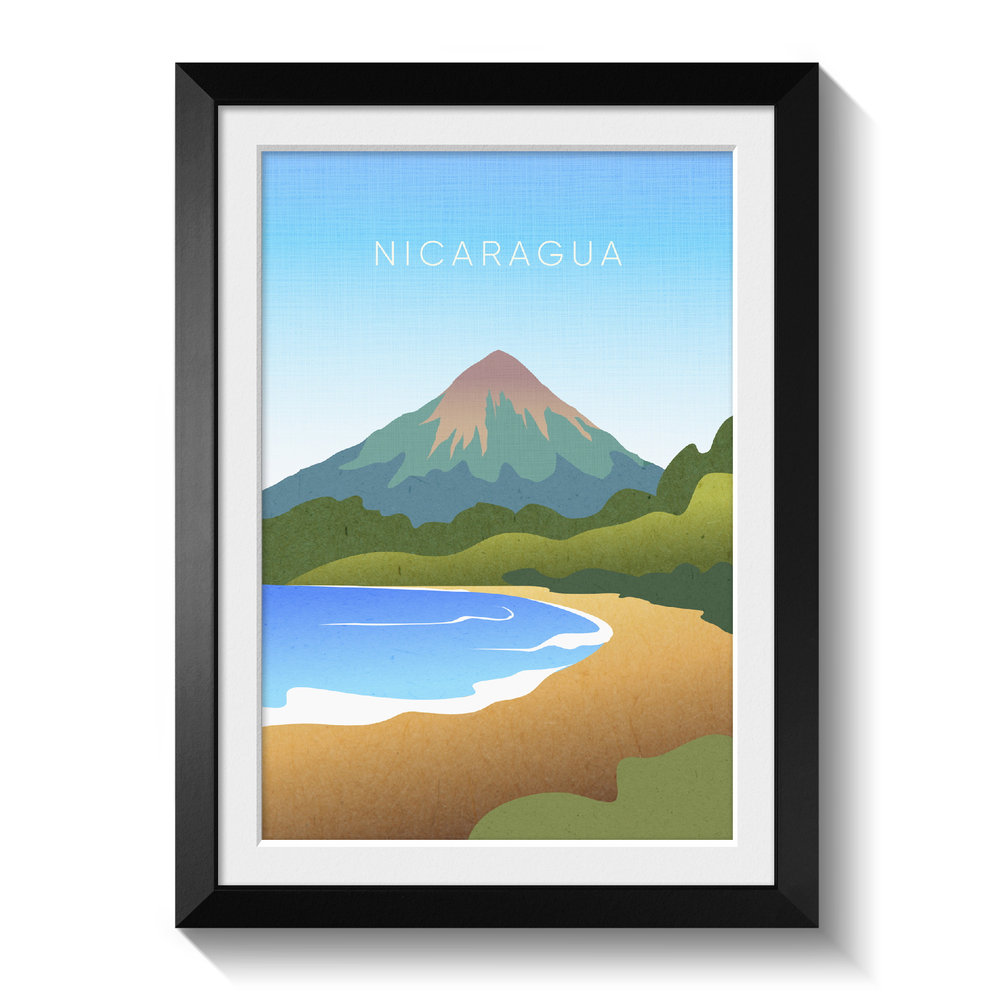 Nicaragua Minimal Travel Poster – Bucket List Prints