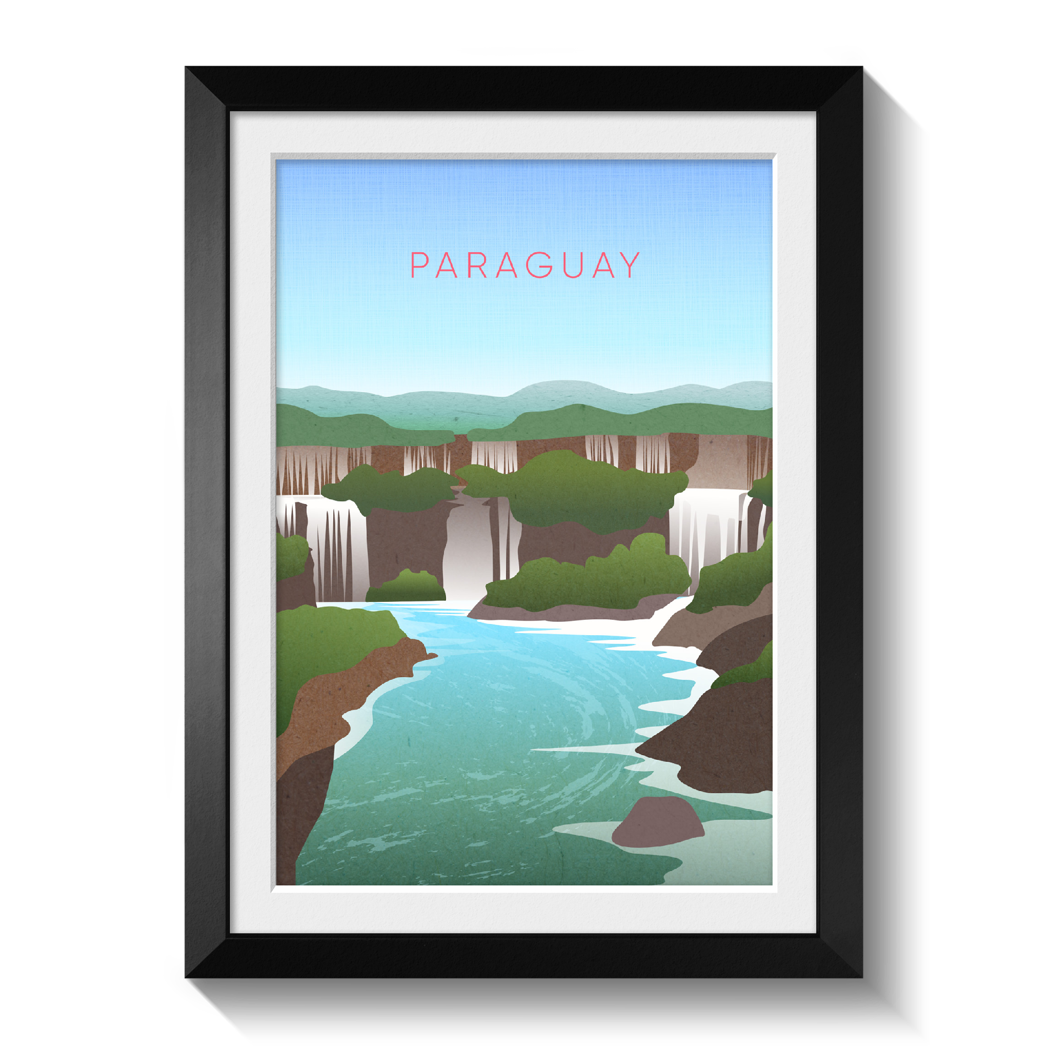 Paraguay Minimal Travel Poster – Bucket List Prints