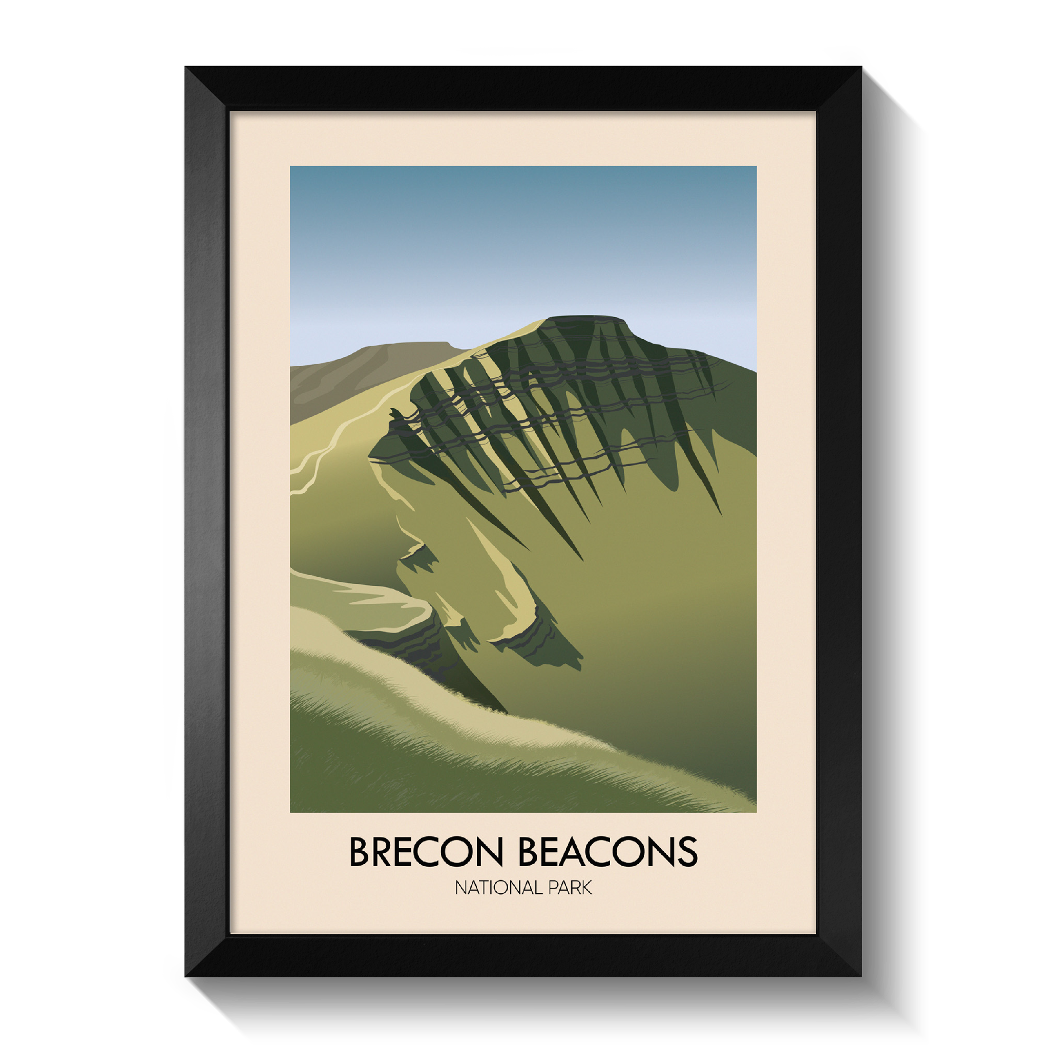 Brecon Beacons National Park Modern Travel Poster – Bucket List Prints