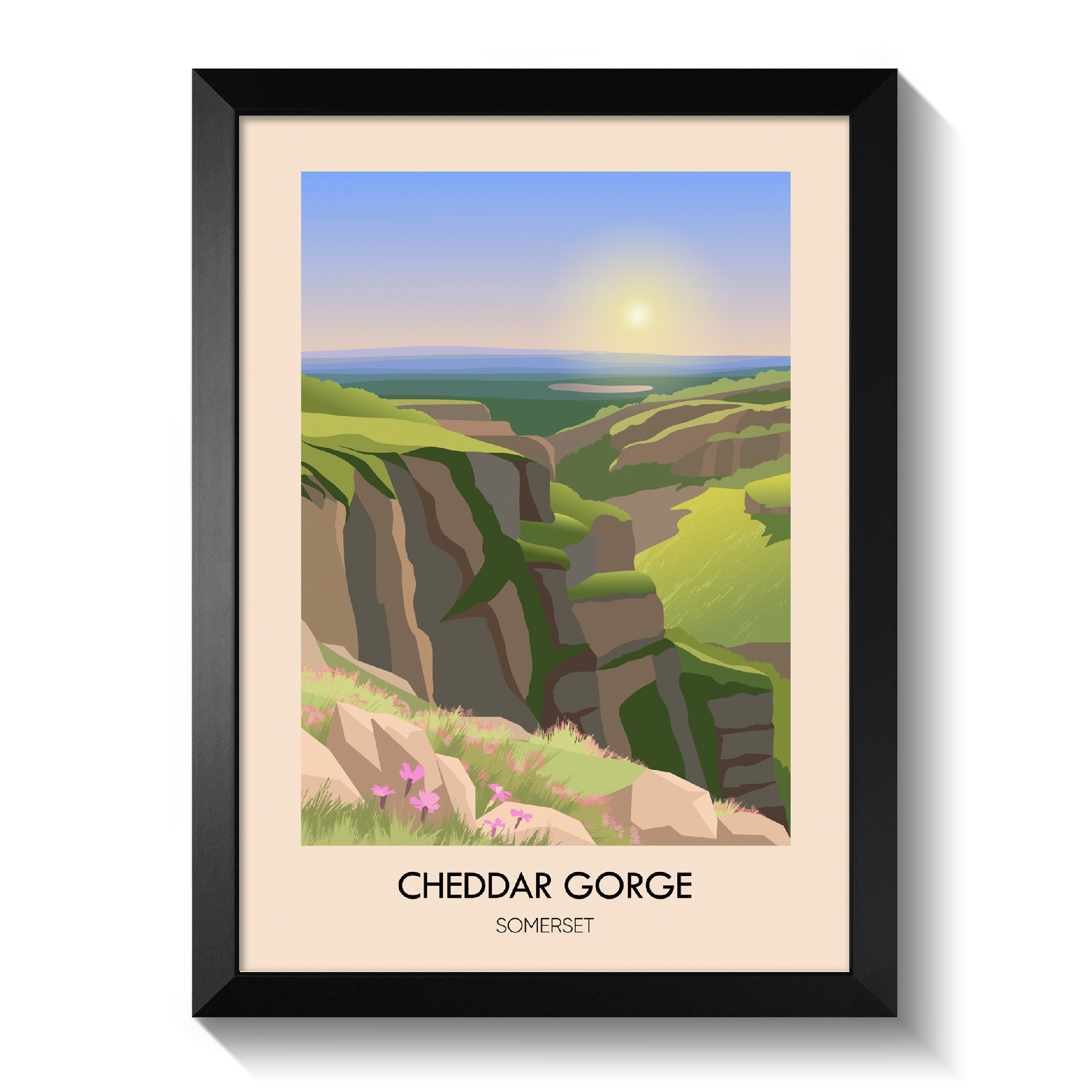 Cheddar Gorge, Somerset Travel Poster – Bucket List Prints