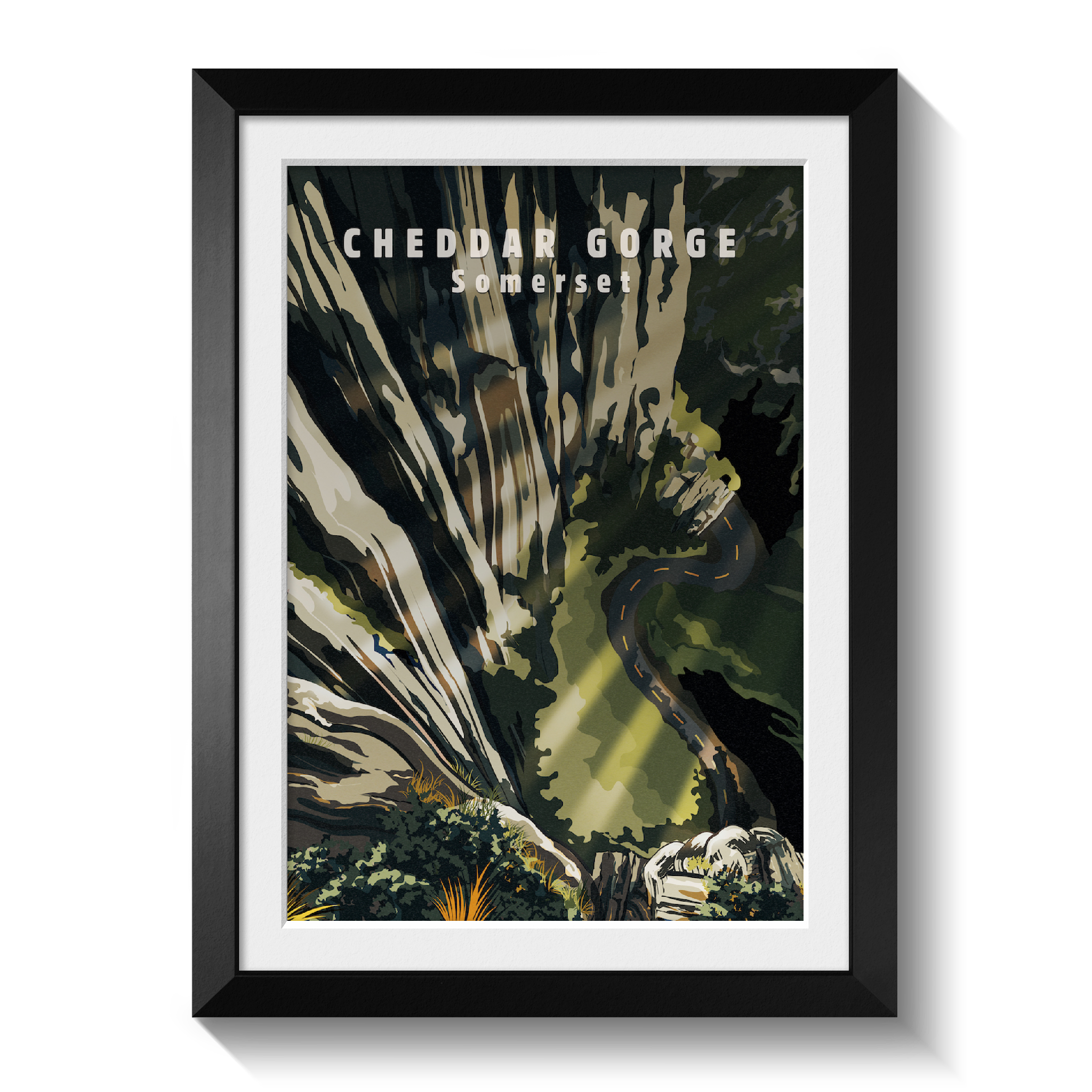 Cheddar Gorge Somerset Travel Poster – Bucket List Prints