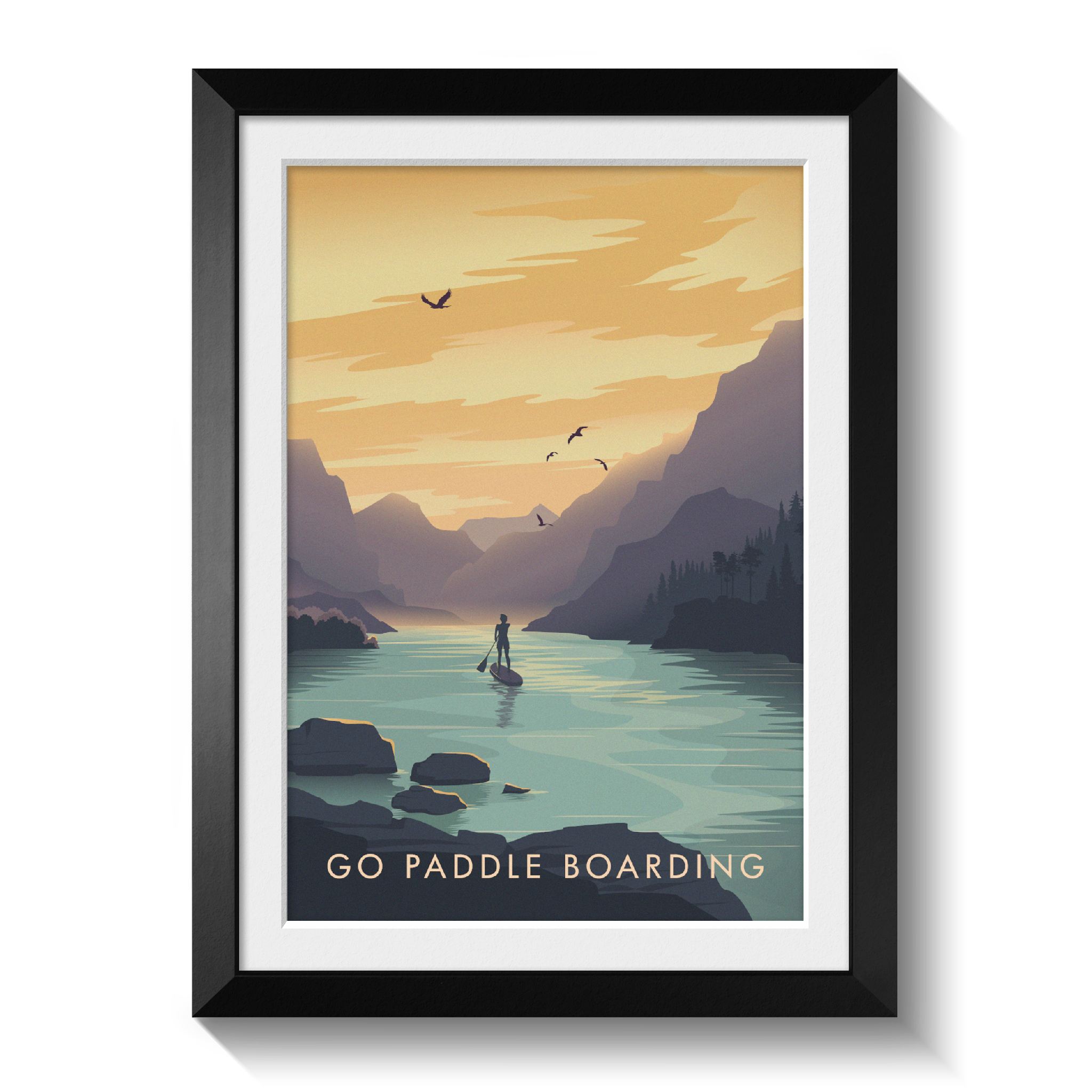 Go Paddleboarding Travel Poster – Bucket List Prints