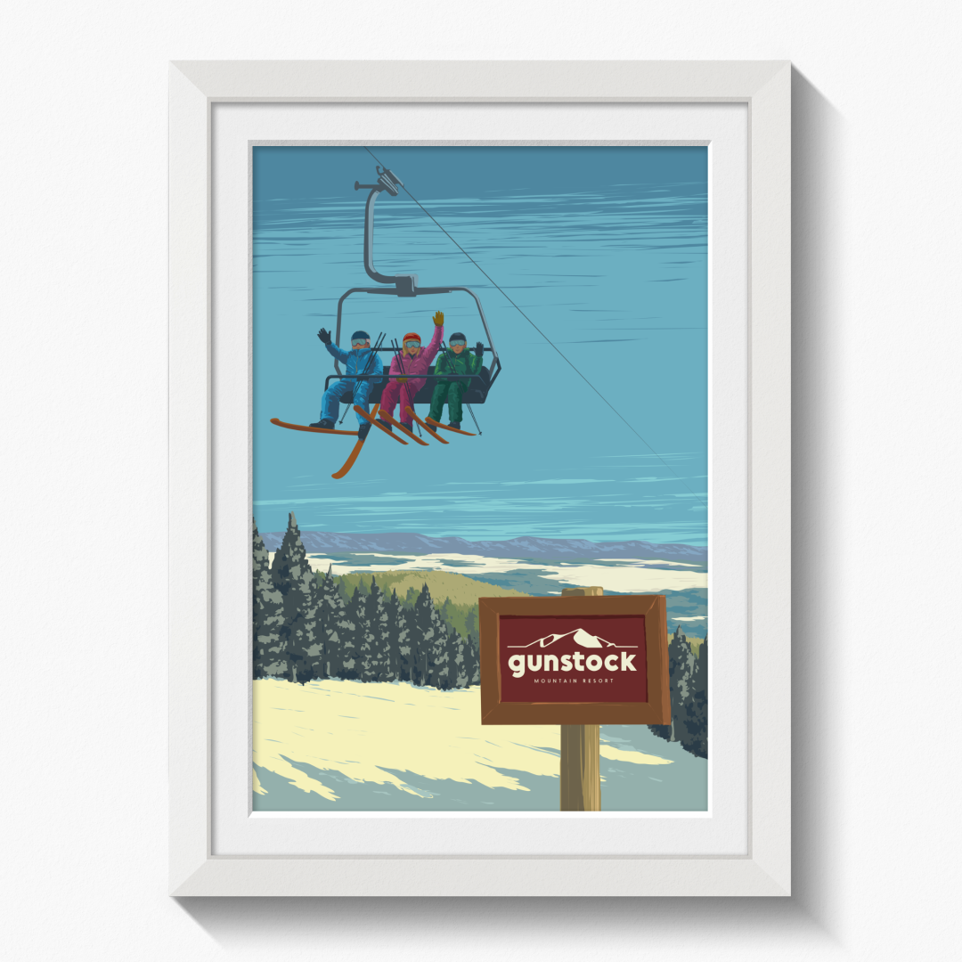 Gunstock Ski Resort Poster – Bucket List Prints