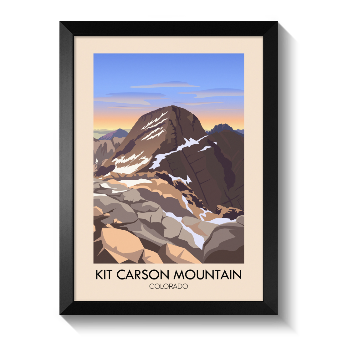 Kit Carson Mountain Colorado USA Travel Poster – Bucket List Prints