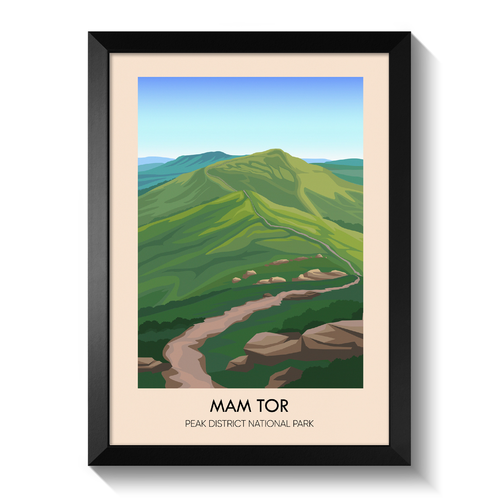 Mam Tor Peak District Travel Poster – Bucket List Prints