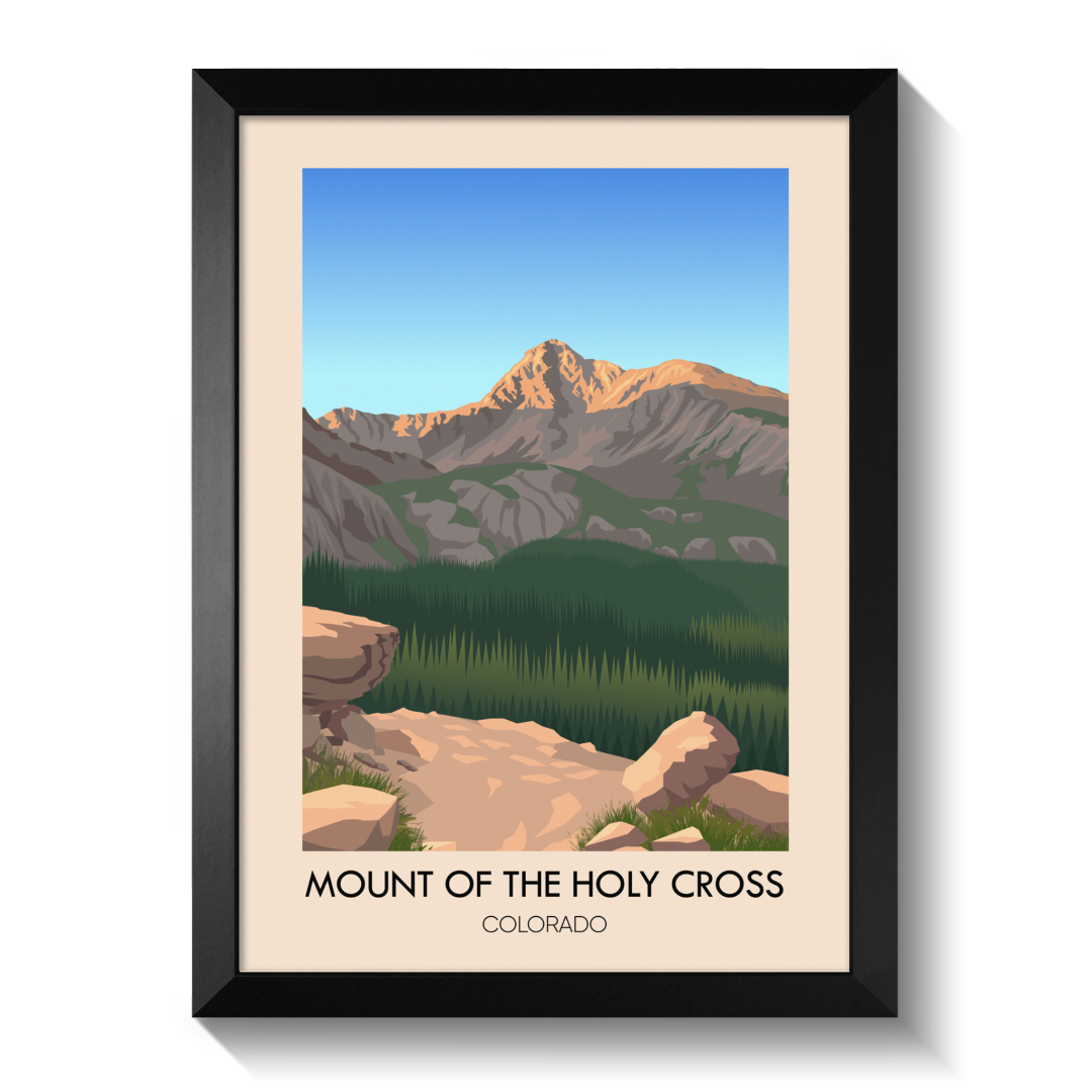Mount of the Holy Cross Colorado USA Travel Poster – Bucket List Prints