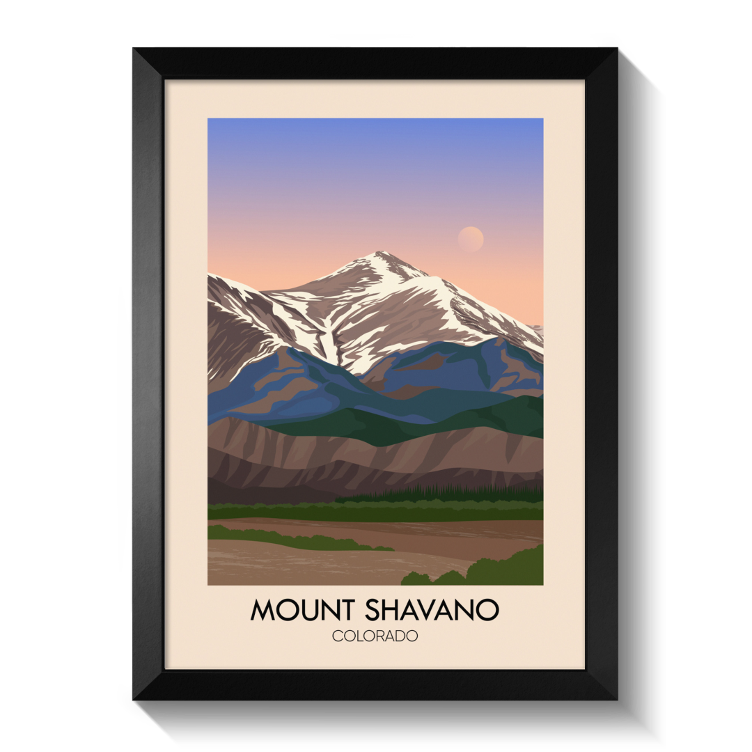 Mount Shavano Colorado USA Travel Poster – Bucket List Prints