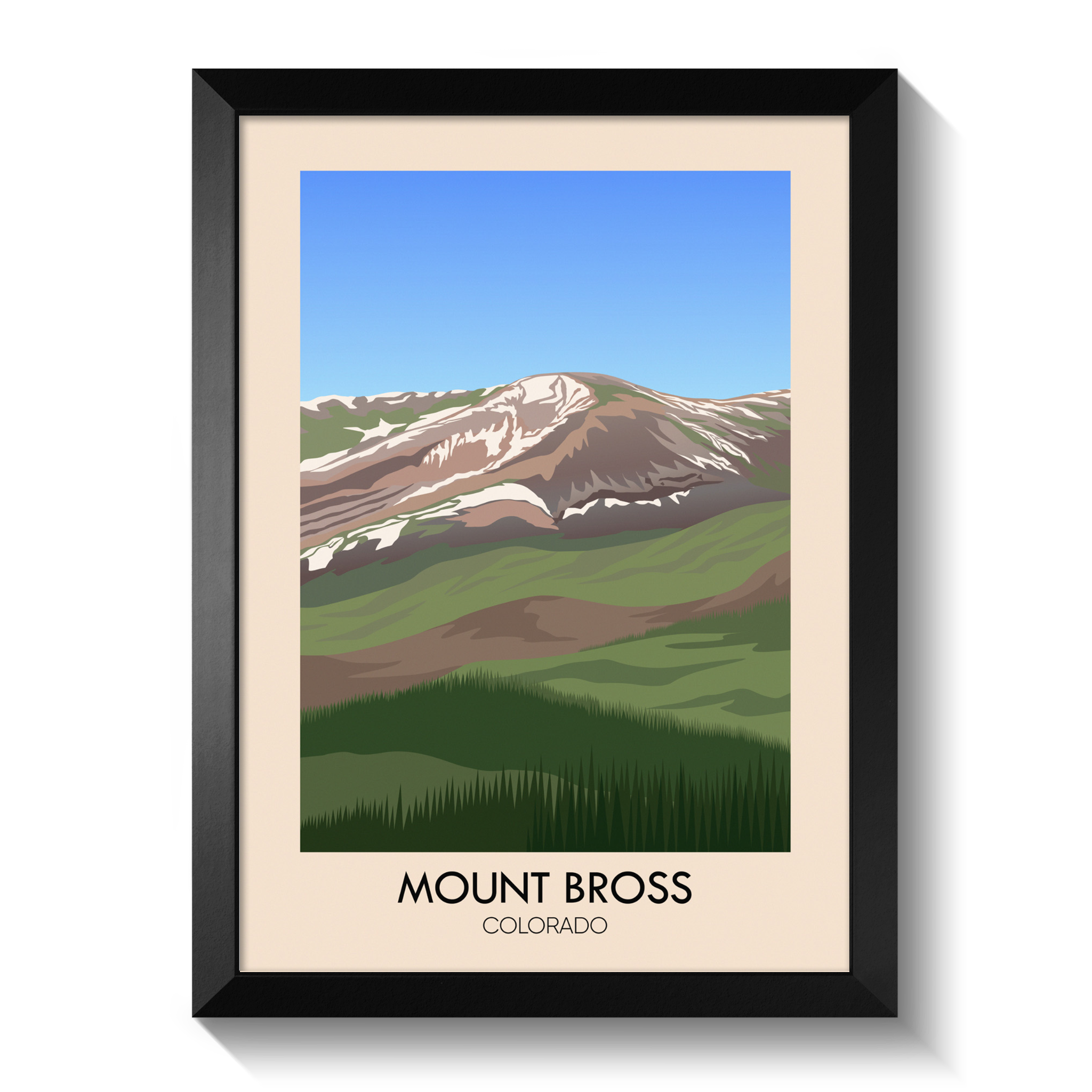 Mount Bross Colorado USA Travel Poster – Bucket List Prints