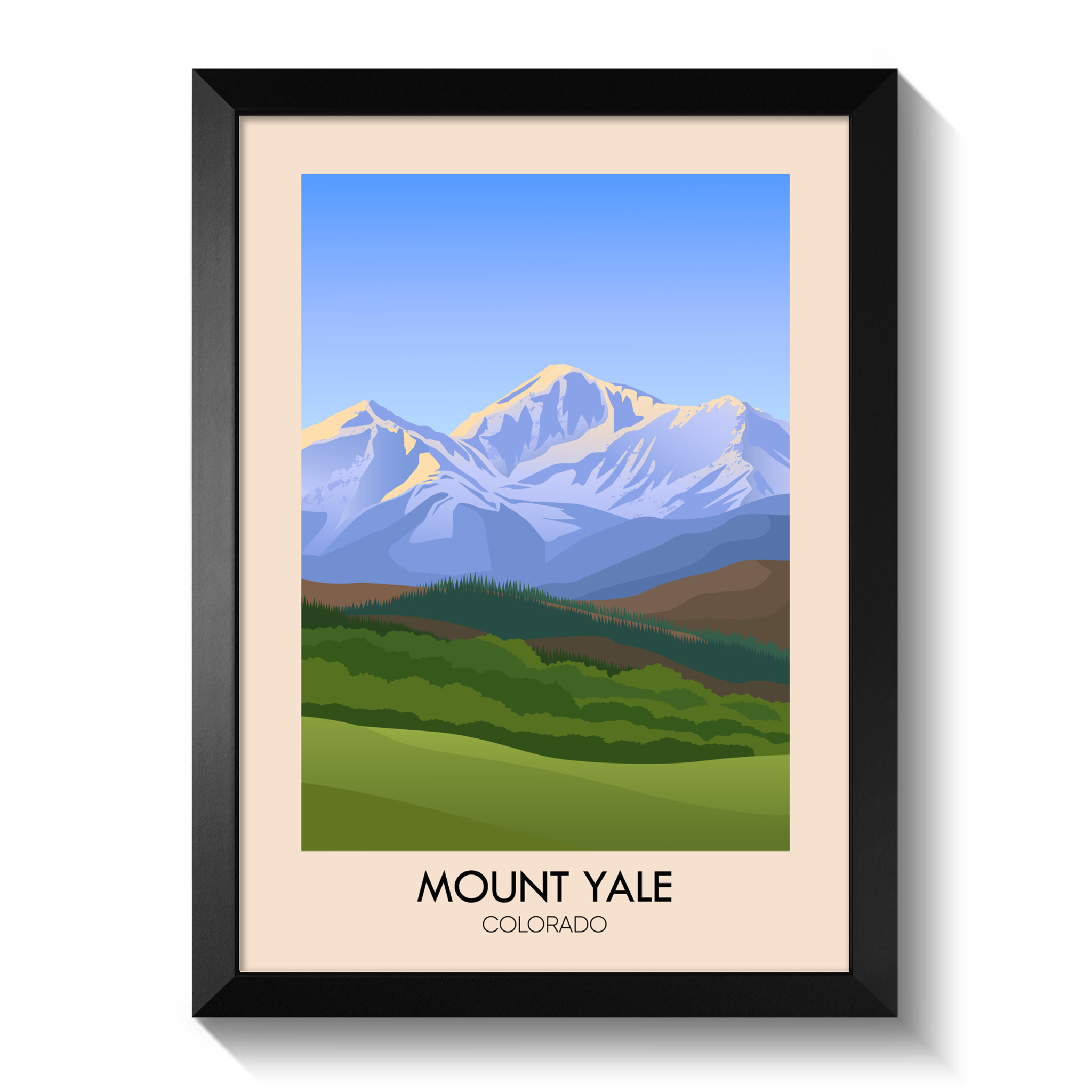 Mount Yale Colorado USA Travel Poster – Bucket List Prints
