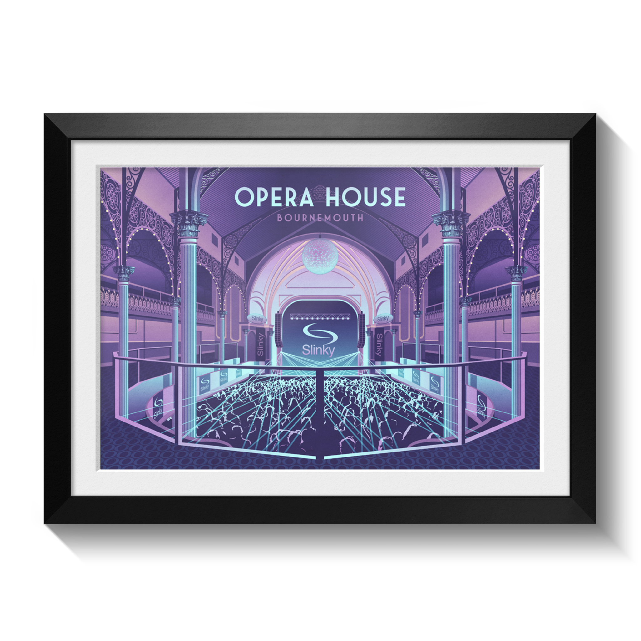 Opera House Bournemouth Slinky Travel Poster – Bucket List Prints