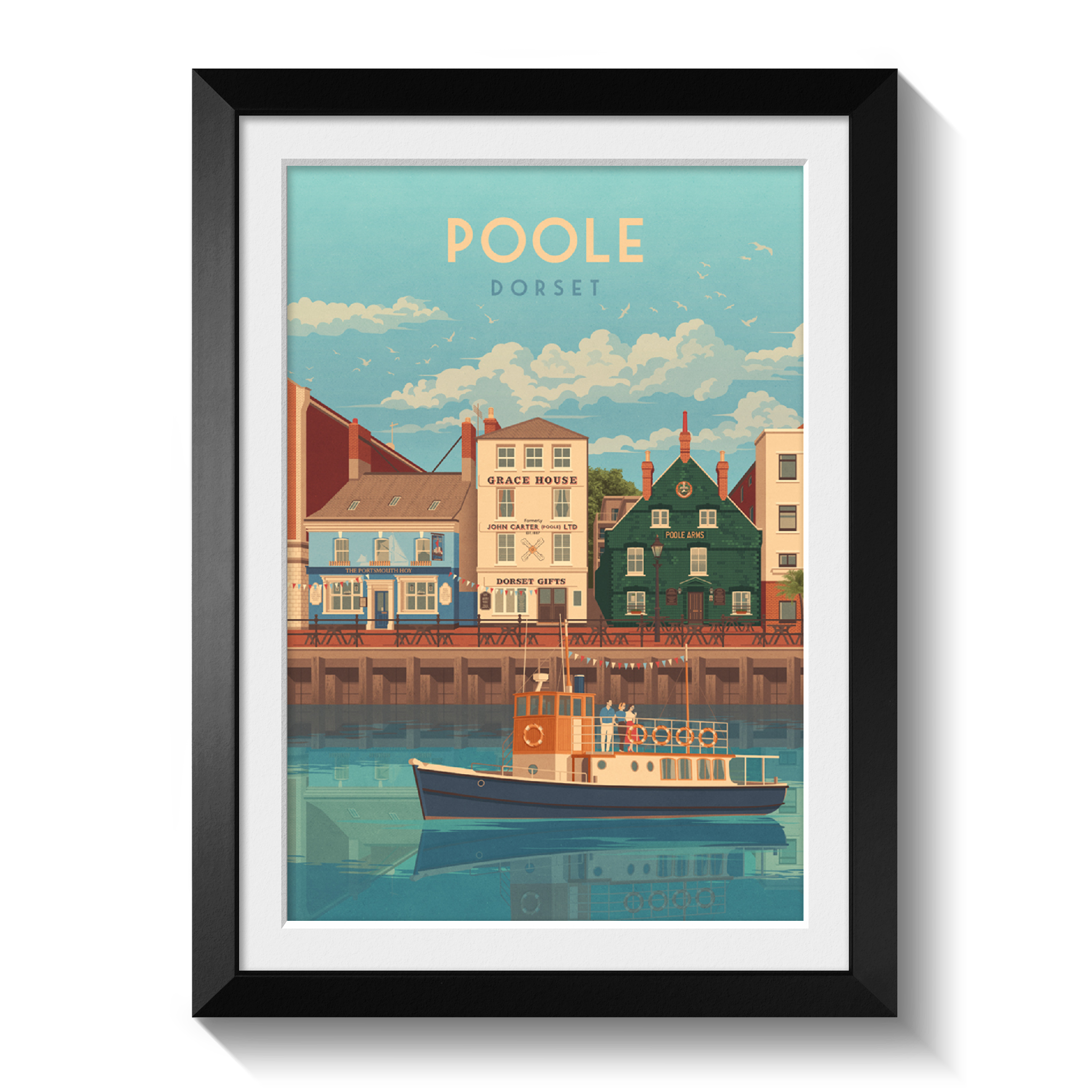 Poole Dorset Seaside Travel Poster – Bucket List Prints