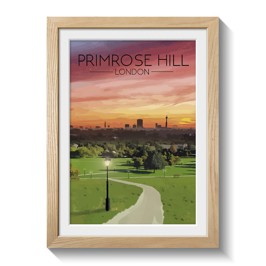 Primrose Hill London Skyline Travel Poster – Bucket List Prints