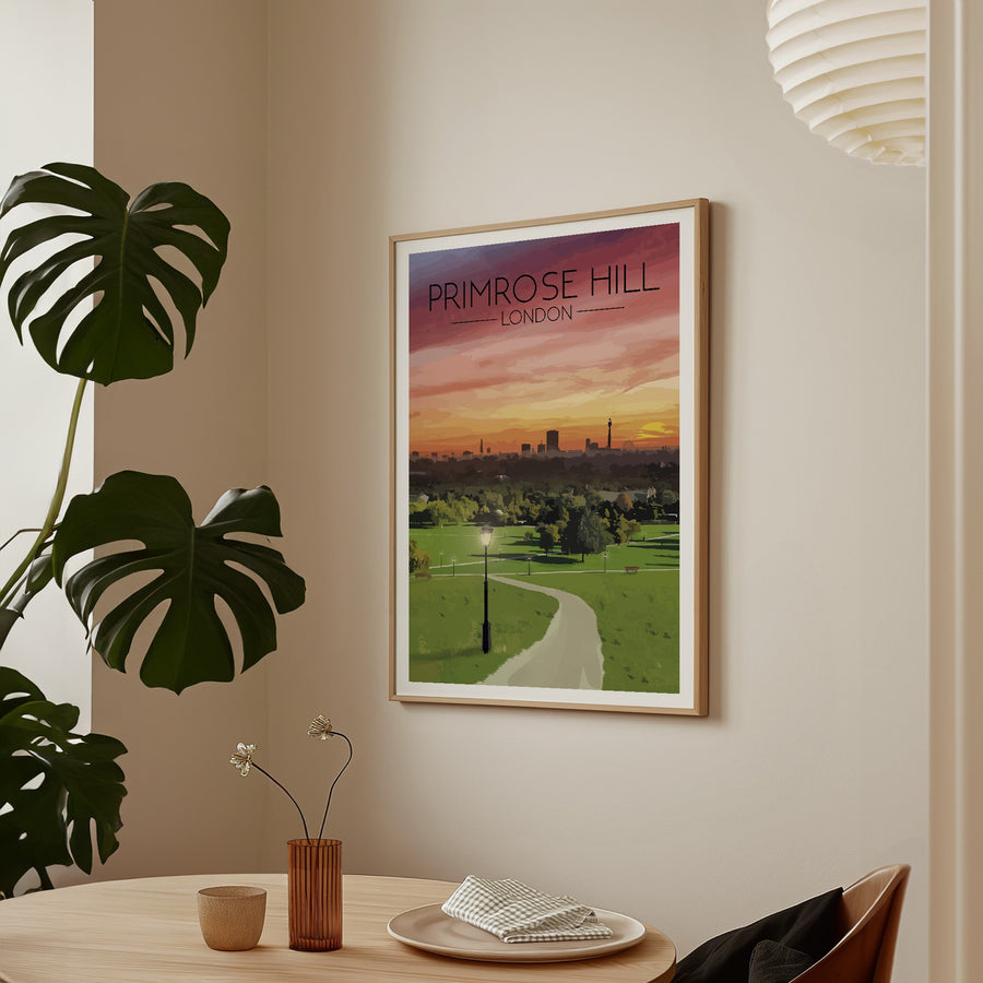 Primrose Hill London Skyline Travel Poster – Bucket List Prints