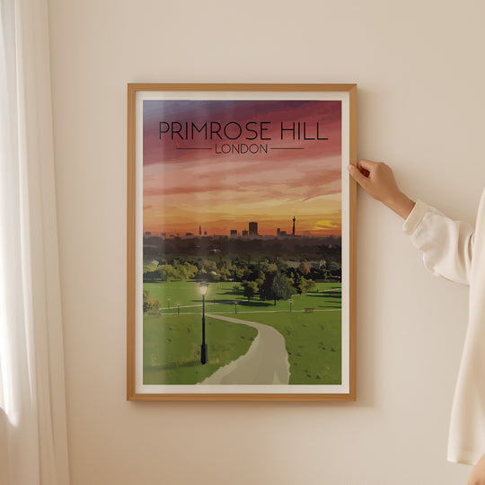 Primrose Hill London Skyline Travel Poster – Bucket List Prints