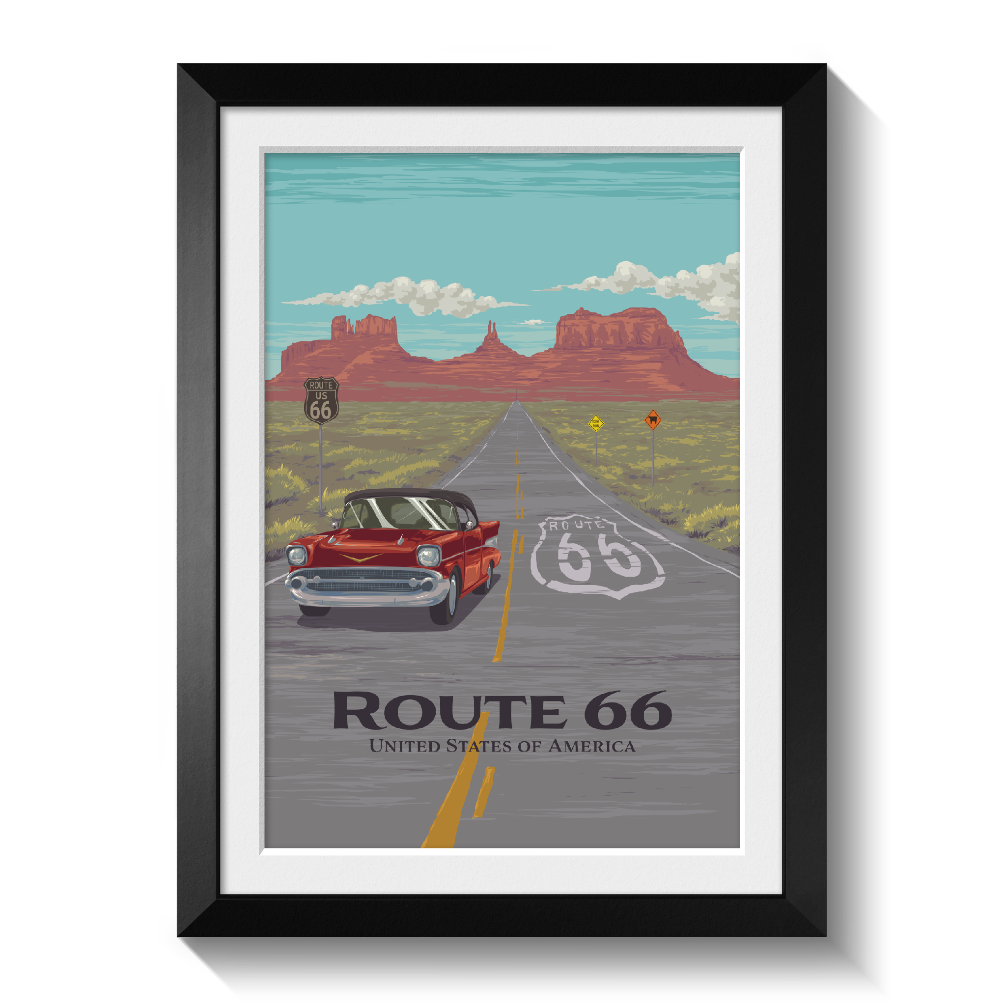 Route 66 USA Travel Poster – Bucket List Prints