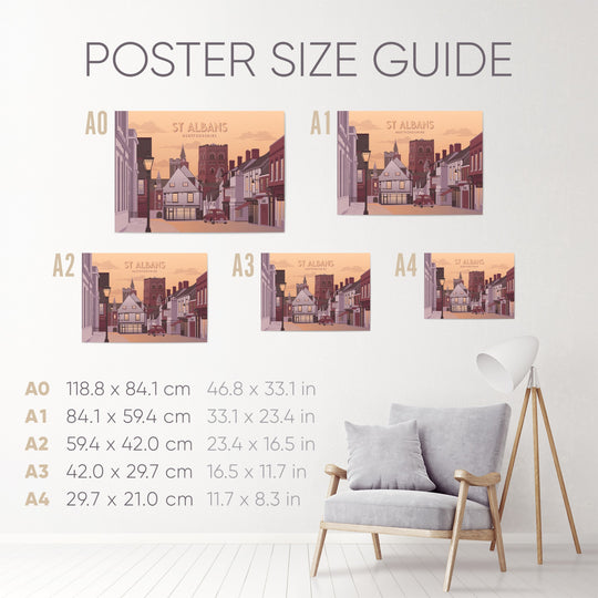 St Albans Hertfordshire Travel Poster – Bucket List Prints