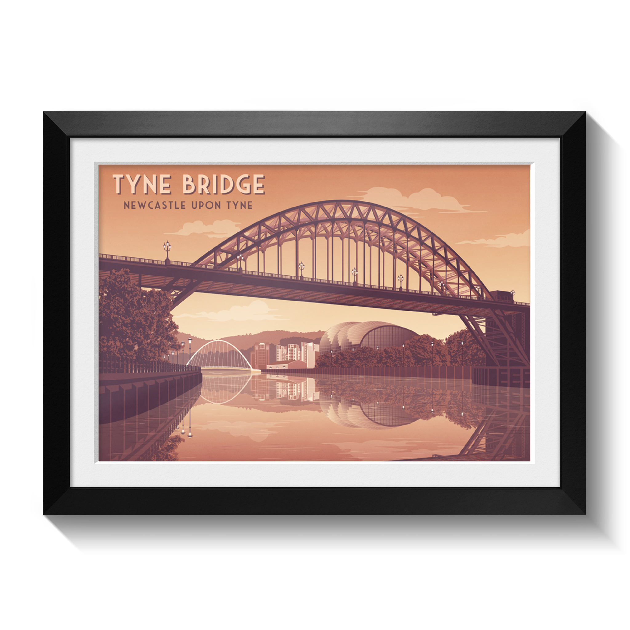 Tyne Bridge Newcastle Travel Poster – Bucket List Prints