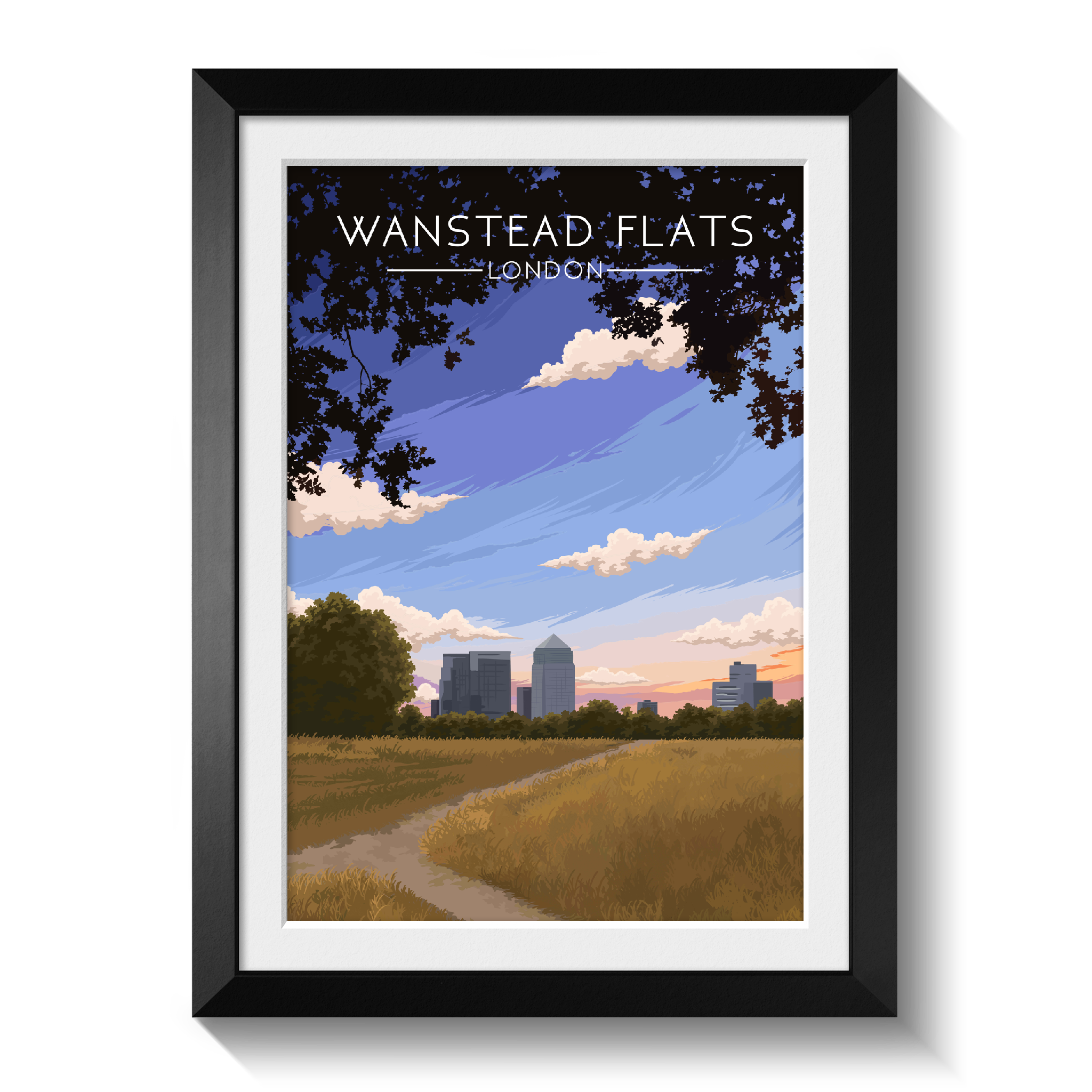Wanstead Flats London Travel Poster – Bucket List Prints